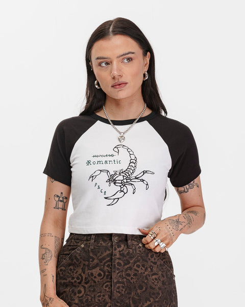 Off White & Washed Black Hopeless Romantic Baby T-Shirt | Women's T ...