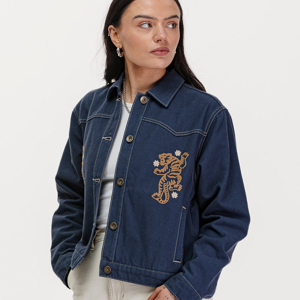 Navy Shangri-La Shop Jacket | Women's Jackets & Outerwear & P&Co - A ...