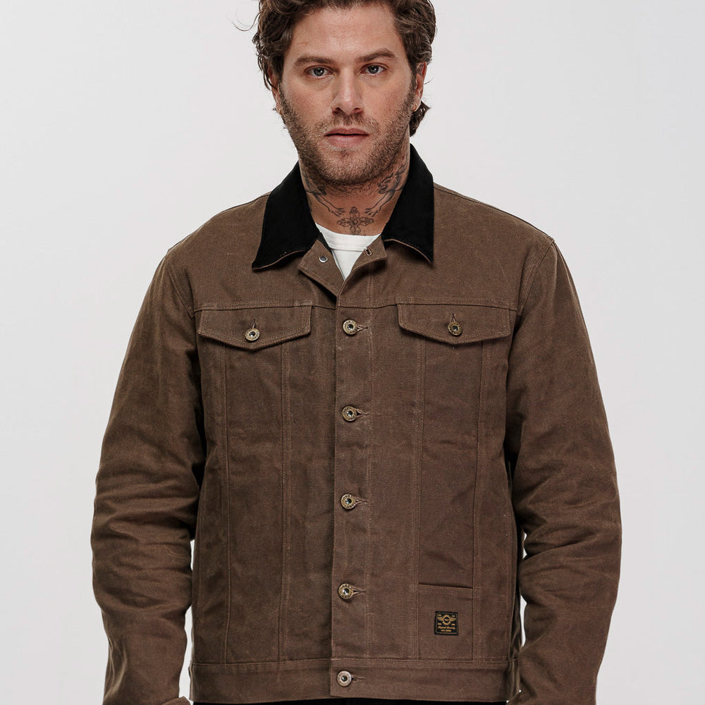 Wayfare Waxed Canvas Jacket - Caribou | Men's Outerwear & P&Co - A ...