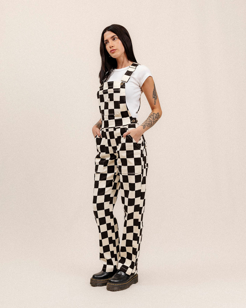 Black Checkerboard 304 Service Overalls | Women's Overalls, Dungarees ...