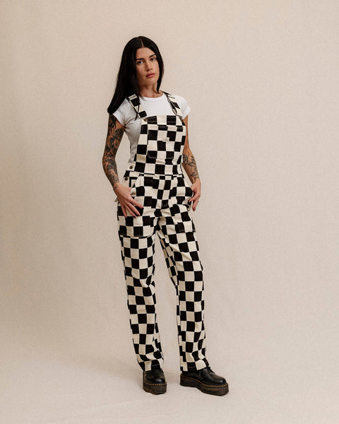 Black Checkerboard 304 Service Overalls | Women's Overalls, Dungarees ...