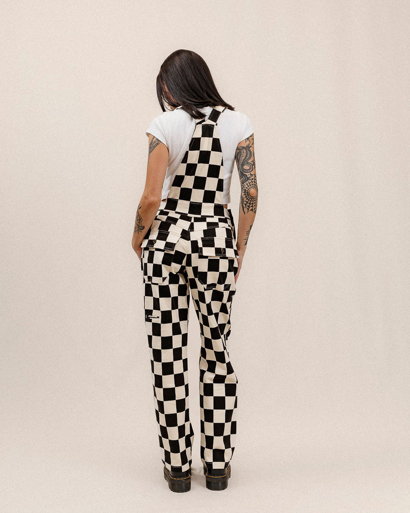 Black Checkerboard 304 Service Overalls | Women's Overalls, Dungarees ...