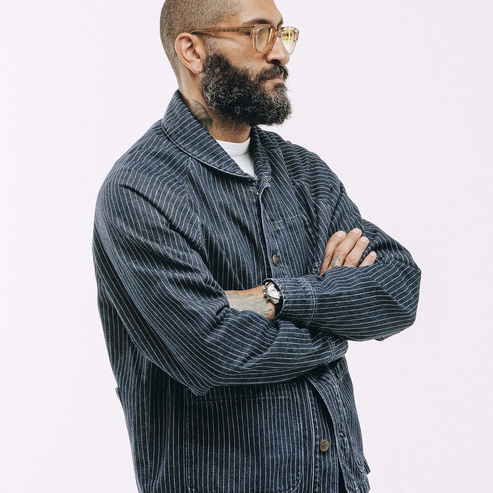 Blue Hickory Stripe Vyse Chore Jacket | Men's Outerwear, Layering & P ...