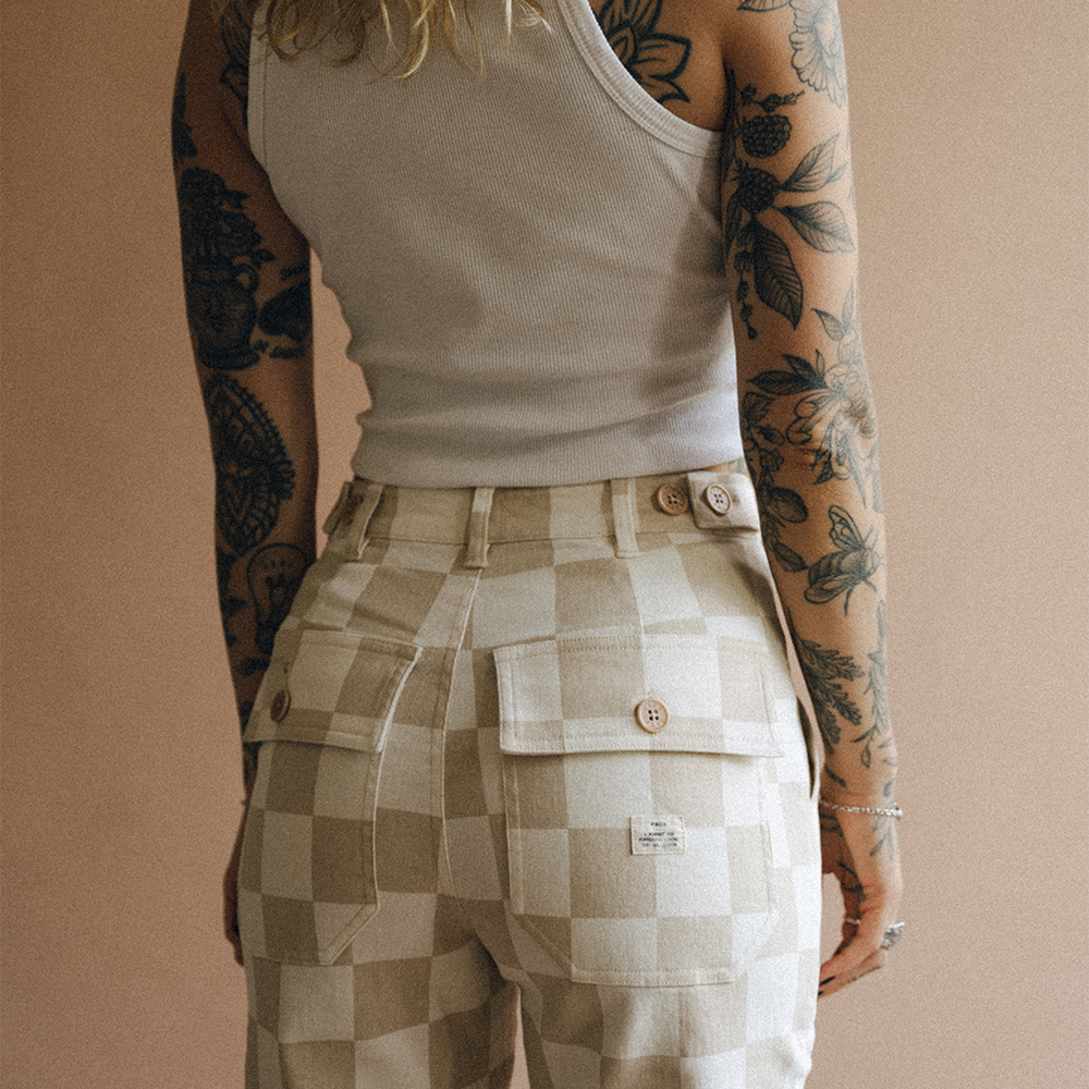 Stone Checkerboard 304 Service Fatigue Pants | Women's Pants, High ...