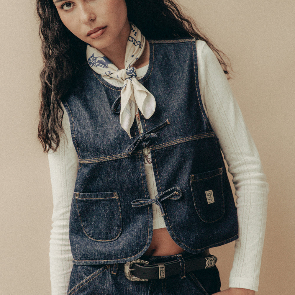 Raw Indigo Nomad Denim Vest | Women's Jackets & Outerwear & P&Co - A ...