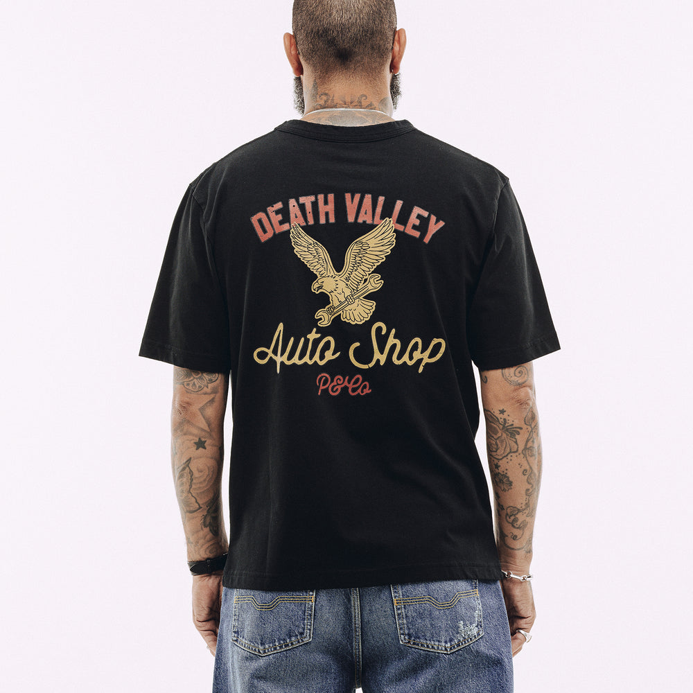 Washed Black Death Valley Auto Shop T-Shirt | Men's T-Shirts & P&Co - A ...