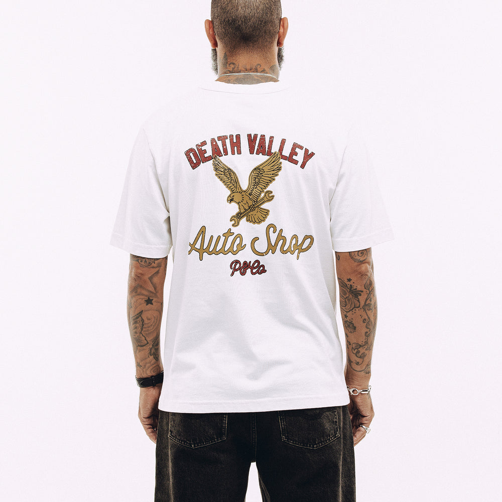 Off White Death Valley Auto Shop T-Shirt | Men's T-Shirts & P&Co - A ...