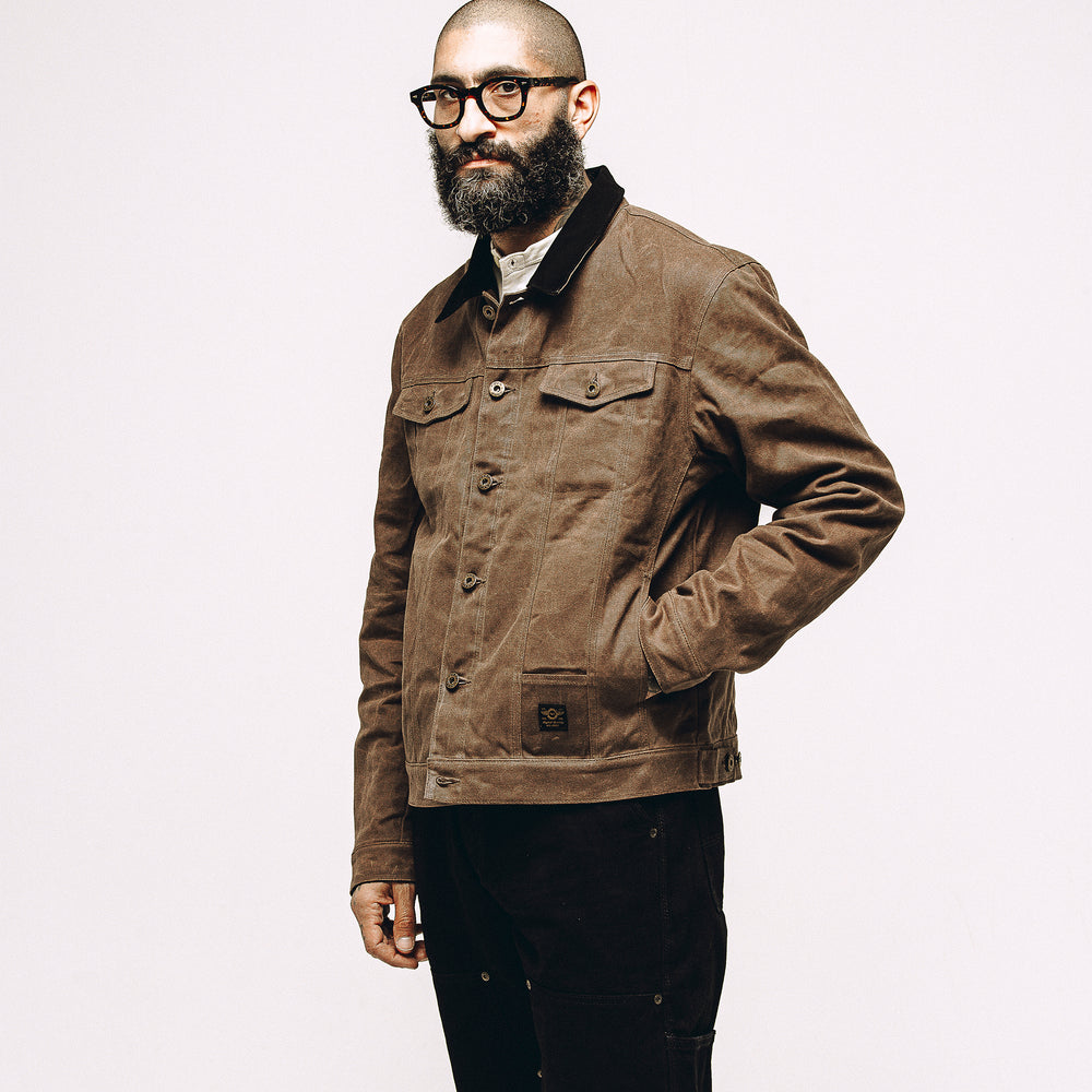 Wayfare Waxed Canvas Jacket - Caribou | Men's Outerwear & P&Co - A ...