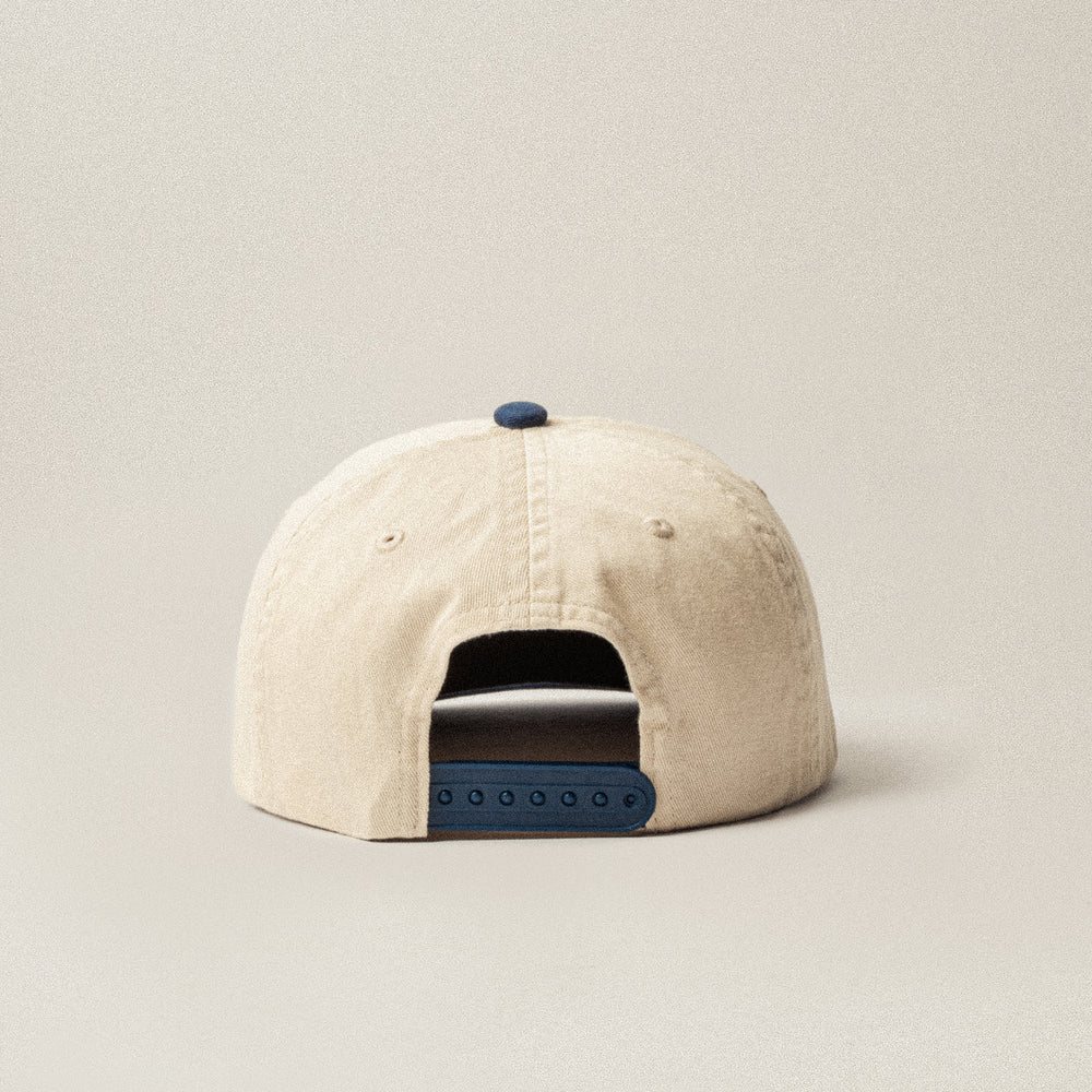 Ecru & Navy Varsity 5 Panel Cap | Hats & Beanies & P&Co - A Mindset For ...
