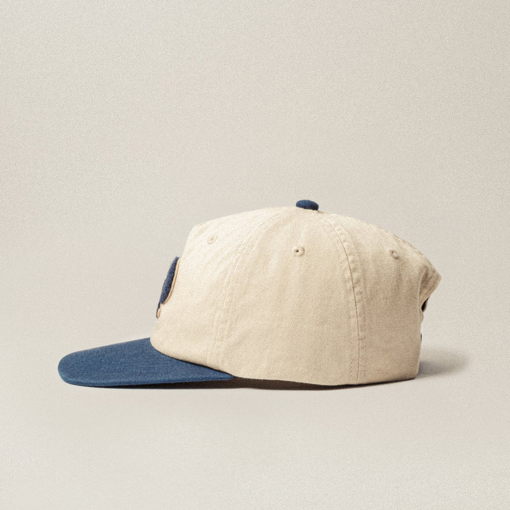 Ecru & Navy Varsity 5 Panel Cap | Hats & Beanies & P&Co - A Mindset For ...