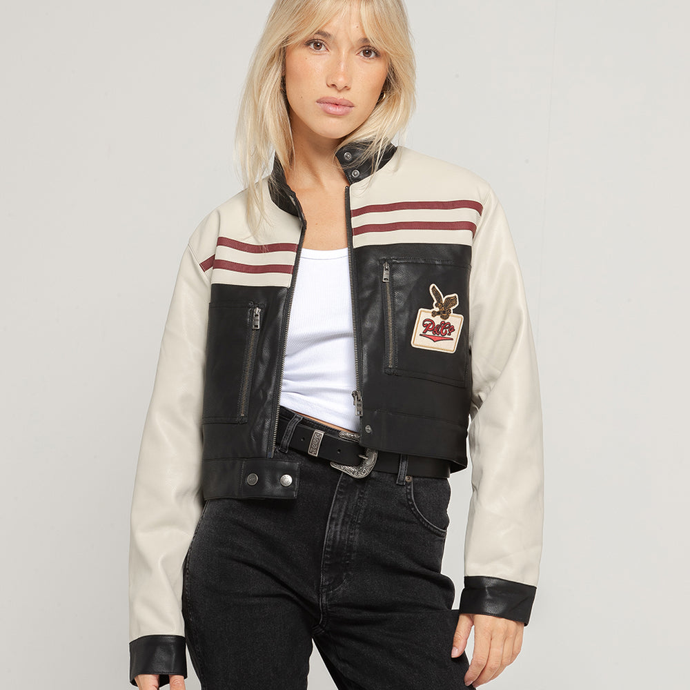 Tri-tone Racing Team Biker Jacket | Women's Jackets & Outerwear & P&Co ...
